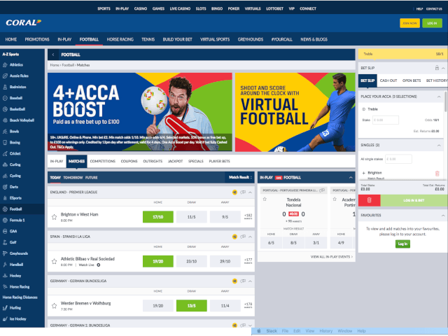 Coral Sports Betting - Free Bet Bonus for the UK