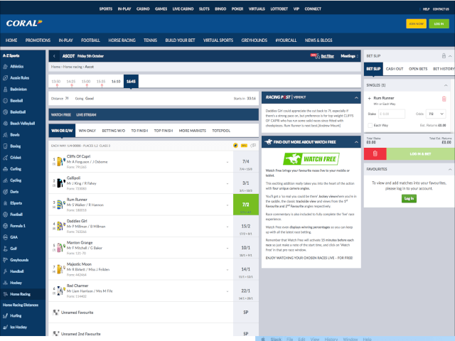 Coral Sports Betting - Free Bet Bonus for the UK